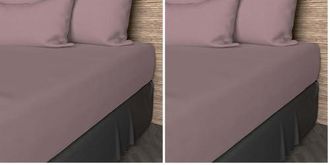 Soleil d'Ocre Soleil dOcre Spannbettlaken, Baumwolle, Rosa, 90 x 200 cm (Packung mit 2)