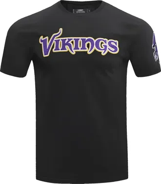 Pro Standard Mens NFL Minnesota Vikings Classic Chenille Kurzarm T-Shirt Schwarz M