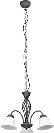 Trio Leuchten Pendelleuchte Rustica 101000324, Metall rostfarbig, Glas weiß matt, exklusiv 3x E14