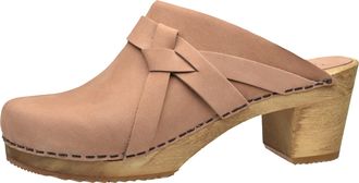 Sanita Manuella Clog | Original handgemacht | Lederclog mit Holzsohle für Damen | Hellrosa | 40 EU
