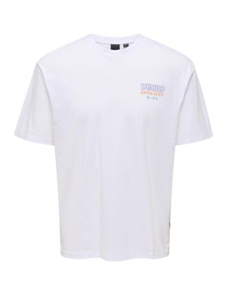 Only & Sons Herren Onskeane RLX Ss Print Tee Noos, Bright White, XXL EU