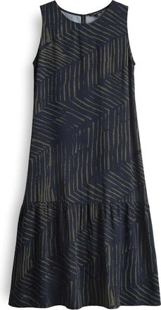 OPUS Damen Midikleid | WICY Palm Leaves Bedruckte A-Linie mit Volant Coal Blue, 36
