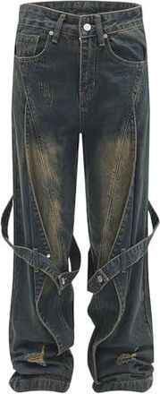 Generic Jean Homme Jeans Homme Jean Homme Regular Confortable Classique Imprim&eacute; Trous Lav&eacute; Quotidien - Confort Et Caract&egrave;re pour Tenues Urbaines D&eacute;contract&eacute;es