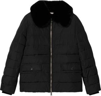 Oltre Femme, Vestes, Noir, Taille: 48 FR Doudoune avec Col Douillet