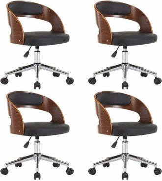 vidaXL Vidaxl - Chaises pivotantes à manger lot de 4 bois courbé et similicuir