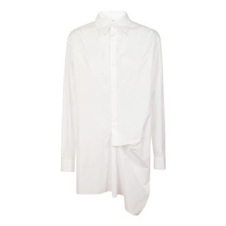 Yohji Yamamoto Wei&szlig;es Baumwollhemd mit asymmetrischem Design - - Blouses & Shirts - Damen - Wei&szlig; - M