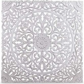 Menzzo Flora Kopfteil Bett 140cm aus Holz Weiß