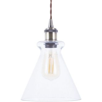 Beliani Lampe de Plafond Suspension Conique en Verre Transparent et M&eacute;tal pour Ampoules Filament E27 40W &Eacute;clairage Int&eacute;rieur Design et Industriel Beliani