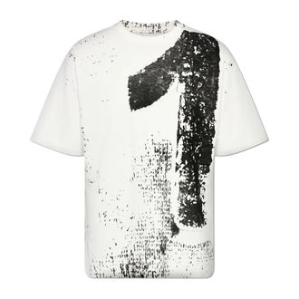 Maison Margiela 10 Print Baumwoll-T-Shirt - - Tops - Herren - Wei&szlig; - M