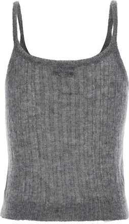 Shushu/Tong Brushed Mohair and Wool Blend Tank Top - Gray