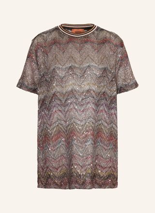 Missoni H&auml;kelshirt Caperdoni Mit Glitzergarn Und Pailletten braun