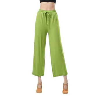 Generic Pantalon de yoga confortable pour femme avec poches, jambes larges, pantalon de pyjama d&eacute;contract&eacute;, Vert, XXL