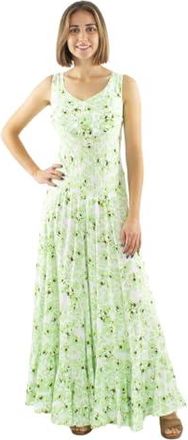 Coline Robe Longue bohème imprimé Pastel - Couleur : Olive - Taille : L/XL