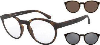 Emporio Armani Homme, Accessoires, Brun, Taille: 52 MM Lunettes Authentiques avec Qualité Premium