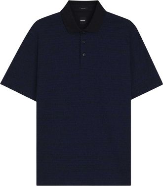 HUGO BOSS Parris 102 Poloshirt f&uuml;r Herren, Mercerisierte Baumwolle (Dunkelblau)