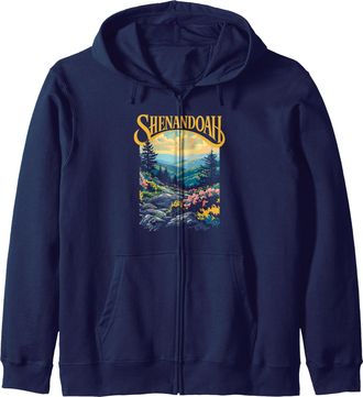 Giant Step Design Co. Shenandoah National Park Virginia Vintage WPA Style Artistic Kapuzenjacke