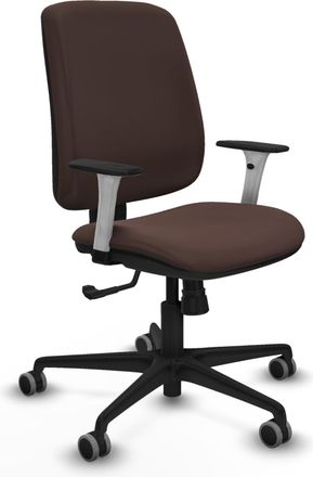 Piqueras y Crespo B&uuml;rostuhl, weiche Rollen mit wei&szlig;en und schwarzen Armlehnen, ausgestattet mit 4 Positionen und Schaumstoff, Dunkelbraun