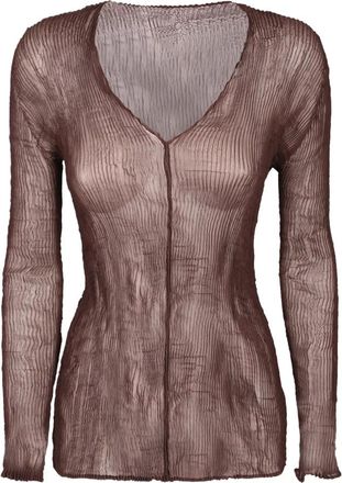 Issey Miyake Femme, Tops, Brun, Taille: 40 FR Chiffon Twist 1