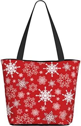 AOOEDM Sac &agrave; provisions pour femme motif flocon de neige de No&euml;l 33 x 27,9 x 17,8 cm. Le cadeau parfait pour la Saint-Valentin. Cest de la Saint-Valentin pou