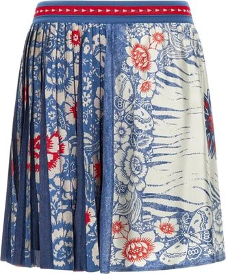Roberto Cavalli Blaue Banda Print Rock Made in Italy - - Skirts - Damen - Mehrfarbig - XS