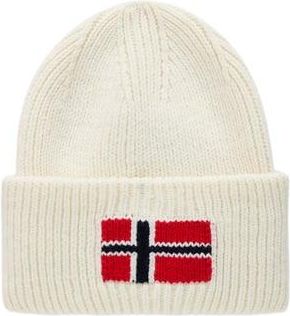 Napapijri Bonnet &agrave; revers brod&eacute; en laine m&eacute;lang&eacute;e
