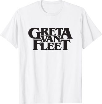 Greta van Fleet Offizielles Greta Van Fleet schwarzes Logo, Weiß T-Shirt