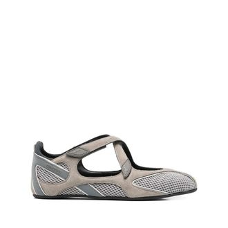 The Attico Aschgraue Mesh-Panel Ballerinas - - Shoes - Damen - Grau - 41 EU