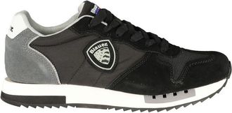Blauer Schwarzer Polyurethan Herren Sneaker