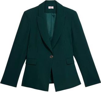 Oltre Femme, Vestes, Vert, Taille: 38 FR Blazer en tissu cr&ecirc;pe