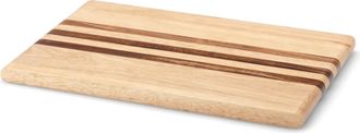 Continenta Gummibaumholz Schneidebrett mit integrierten Akazienholz-Streifen, Tranchierbrett, Größe: 36 x 23 x 1,8 cm