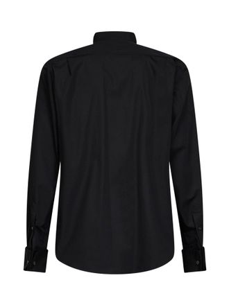 Dries Van Noten Mens Shirt Cuzi Bis Black Cotton Poplin