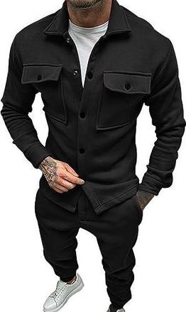 Generic Ensemble Surv&ecirc;tement Homme Veste Et Pantalon Cargo Sportwear Ensemble 2 Pi&egrave;ces Casual Sportif Surv&ecirc;tement Homme Ensemble V&ecirc;tement De Sport Automne Hiv