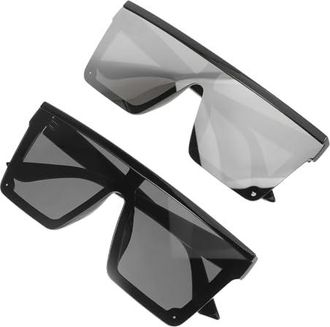 Valiclud Hemobllo Lot de 2 Lunettes de Soleil de Plage Unisexes Verres Teint&eacute;s Noir et Blanc Argent&eacute; L&eacute;g&egrave;res et Protection UV Optimale Accessoires Mode pour Fe