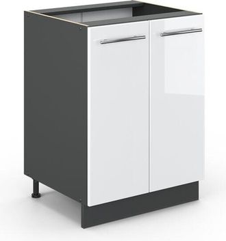 Vicco Küchenschränke Fame-Line, Weiß Hochglanz, 60 cm ohne Arbeitsplatte