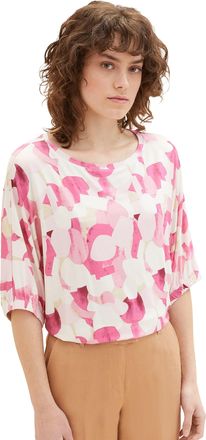 Tom Tailor Damen 1036792 T-Shirt, 31803 - Pink Shapes Design, XL
