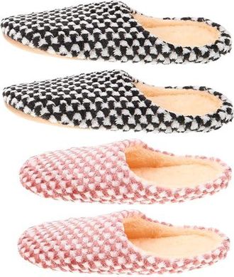 IFUNDOM 2 Paires de Pantoufles Lavables pour Femme et Homme Id&eacute;ales pour Spa, Voyage, Chambre et Invit&eacute;s