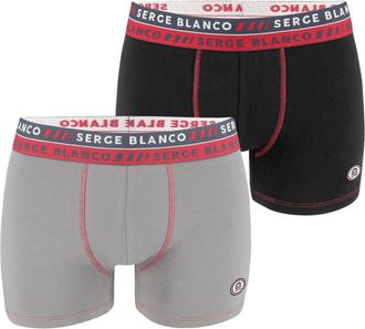 Serge Blanco Lot de 2 Boxers homme surpiq&ucirc;res Class