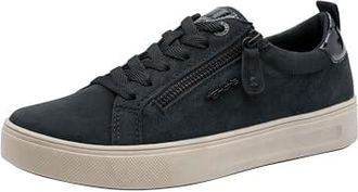 Tamaris Comfort baskets femme plates avec fermeture &eacute;clair loisirs, Navy Suede, 37 EU