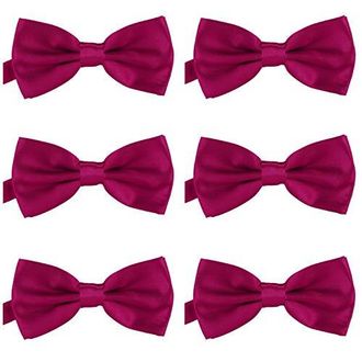 DonDon Lot de 6 Noeud papillon pour homme 12 x 6 cm avec crochet déjà lié et réglable Baie