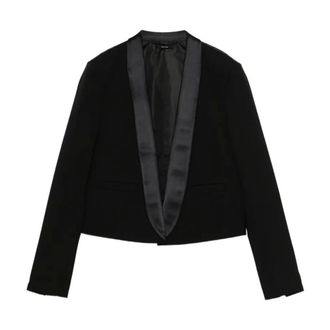 Tom Ford Veste courte &agrave; col ch&acirc;le - Femme - Vestes - Noir - Taille: 36 FR