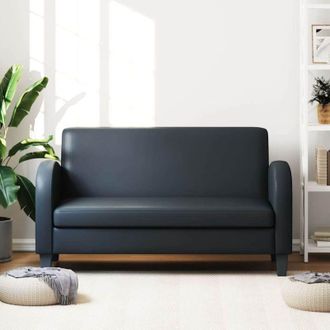 vidaXL Sofa 2-Sitzer Kunstleder Schwarz - Vidaxl