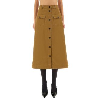 Saint Laurent Baumwoll-Serge Midirock - - Skirts - Damen - Beige - M