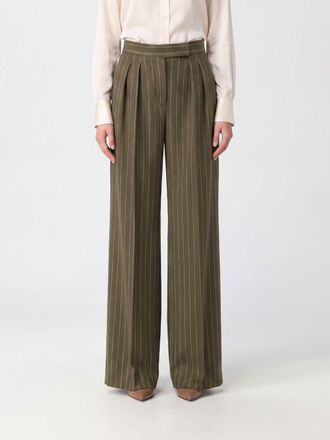 Max Mara Pantalon palazzo Rio &agrave; rayures tennis en laine m&eacute;lang&eacute;e taille haute