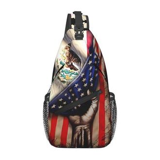 Generic Racines Mexicaines Drapeau Am&eacute;ricano-Mexicain Le Mexique MAppelle Sac Banane Antivol Sling Bag Multifonctionnel Sac &Agrave; Dos Bandouli&egrave;re Pour Shopping Ex