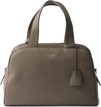 Prada grand sac à main en cuir - Gris