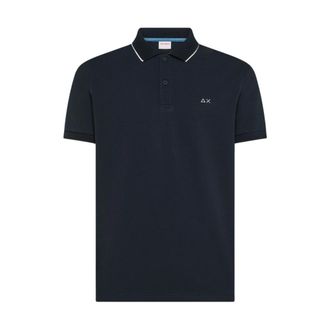 Sun 68 Polo Small Stripe on Collar S/S - - Tops - Herren - Blau - S