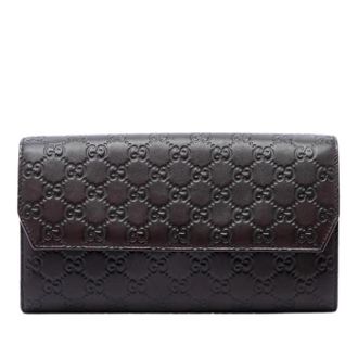 Gucci Pre-owned Gepr&auml;gte Leder Clutch - - Pre-owned - Damen - Braun - ONE SIZE