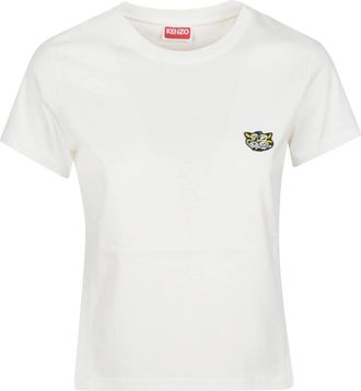 Kenzo Femme, Tops, Blanc, Taille: 42 FR Gots Wild Tiger Classic T-Shirt