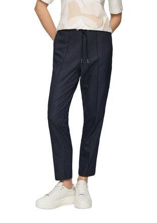 s.Oliver Fein Gepunktete Jogpants mit Tapered Leg