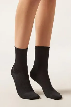 Calzedonia Socke Aus Wolle/baumwolle Ohne B&uuml;ndchen Blau